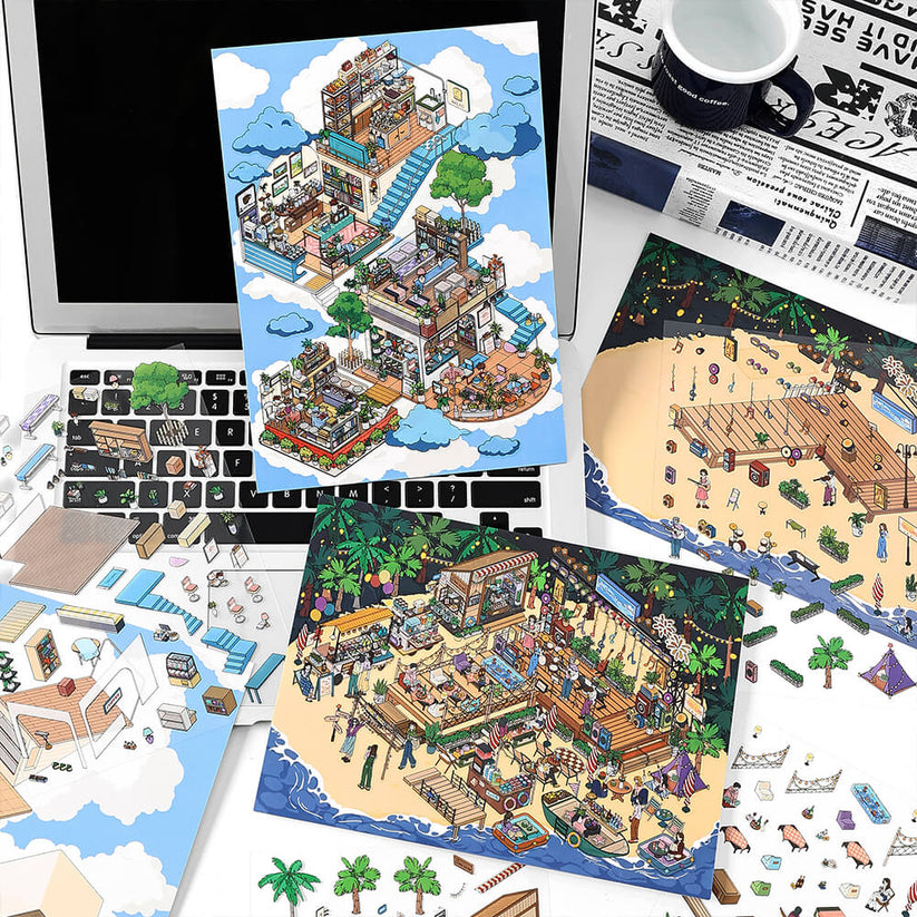 Open Today Series 10.0 | Big Size | Sticker Scene, 3D Miniature Scene ...