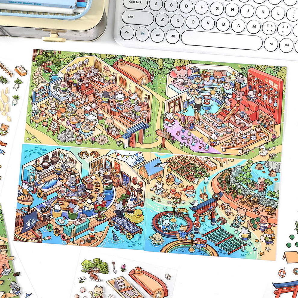Open Today Series 8.0 | Big Size | Sticker Scene, 3D Miniature Scene ...