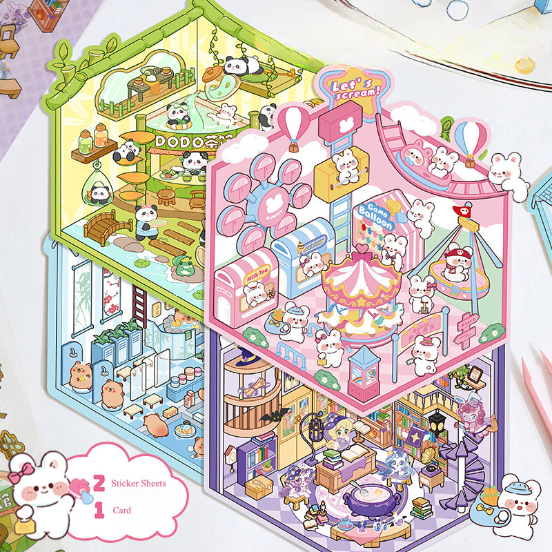 Cute Animals Theme | Scene Art 2.0 Series | Sticker Scene, 3D Miniature ...