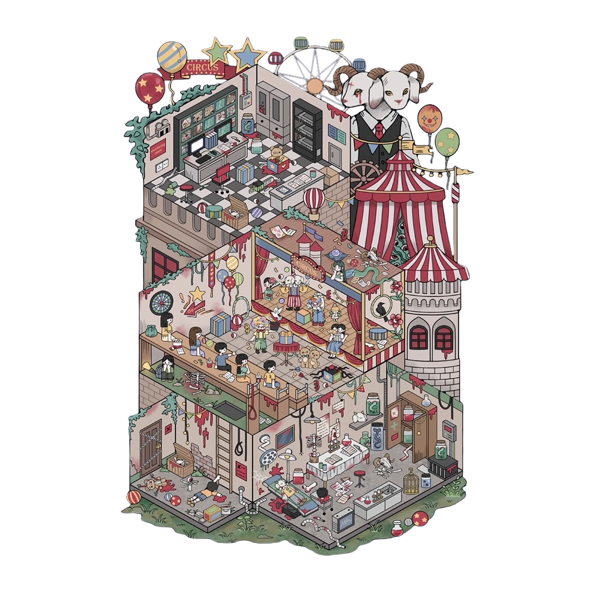 Horror Theme | Scene World 12.0 Series | DIY Sticker Scene, 3D ...