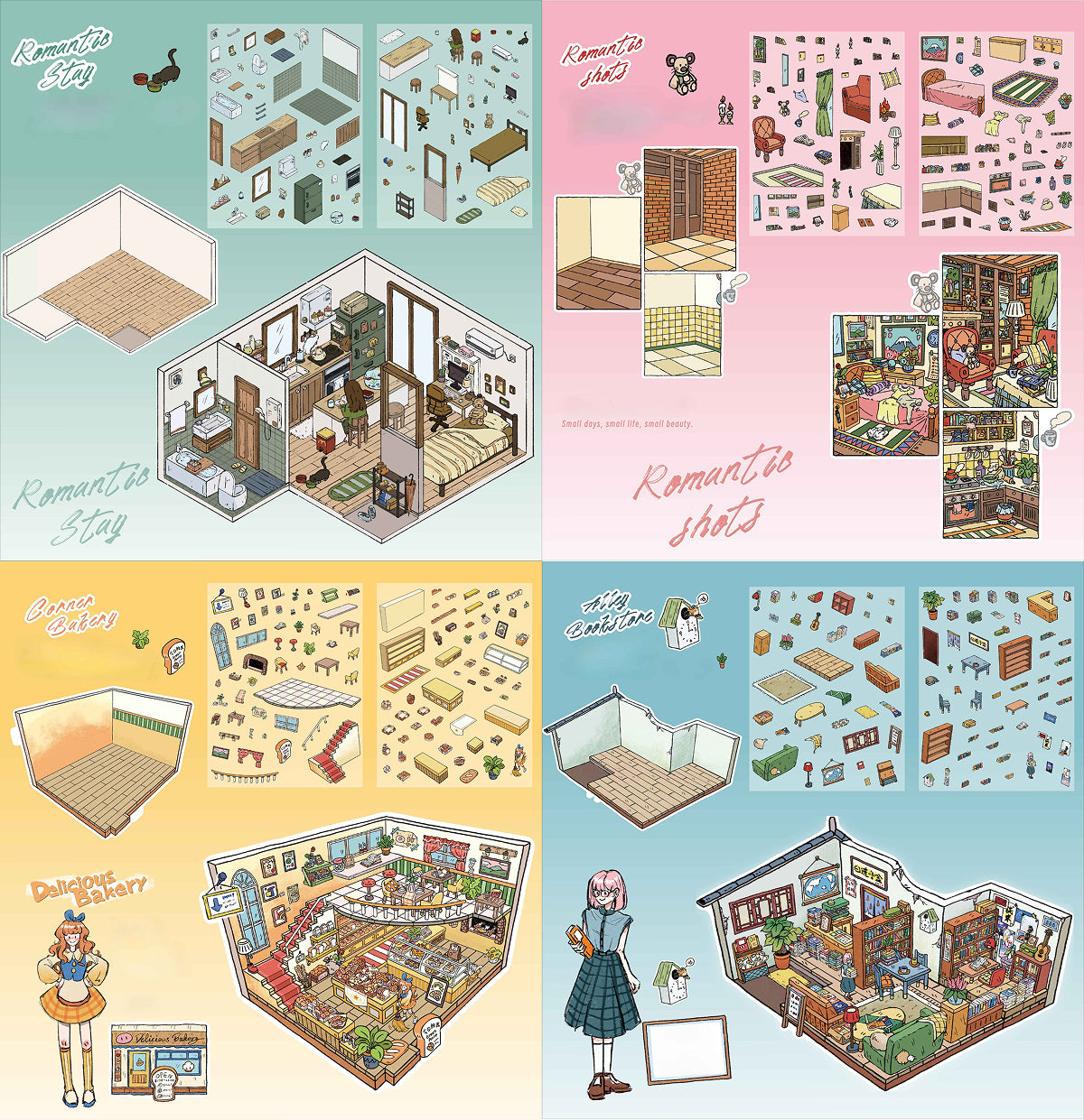 Romantic Corner | Scene Time 8.0 Series, Sticker Scene, 3D Miniature ...