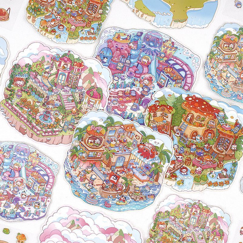 Meow Meow 1.0 Series, Sticker Scene, 3D Miniature Scene Stickers ...