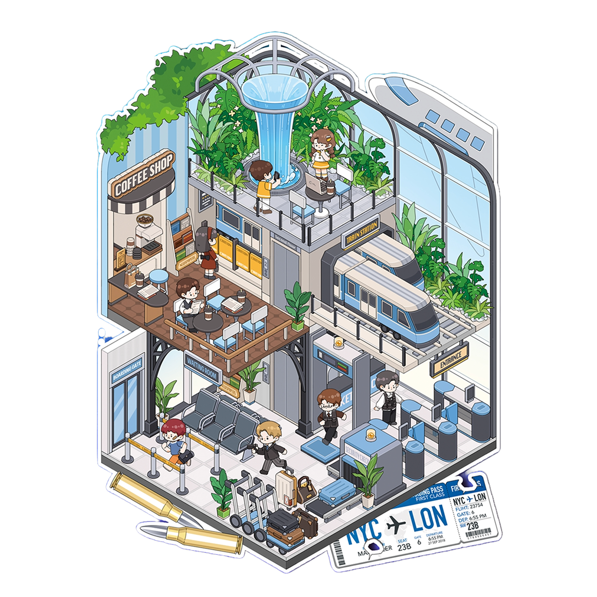 Secret Agent Theme, Scene More 8.0 Series, Sticker Scene, 3D Miniature ...