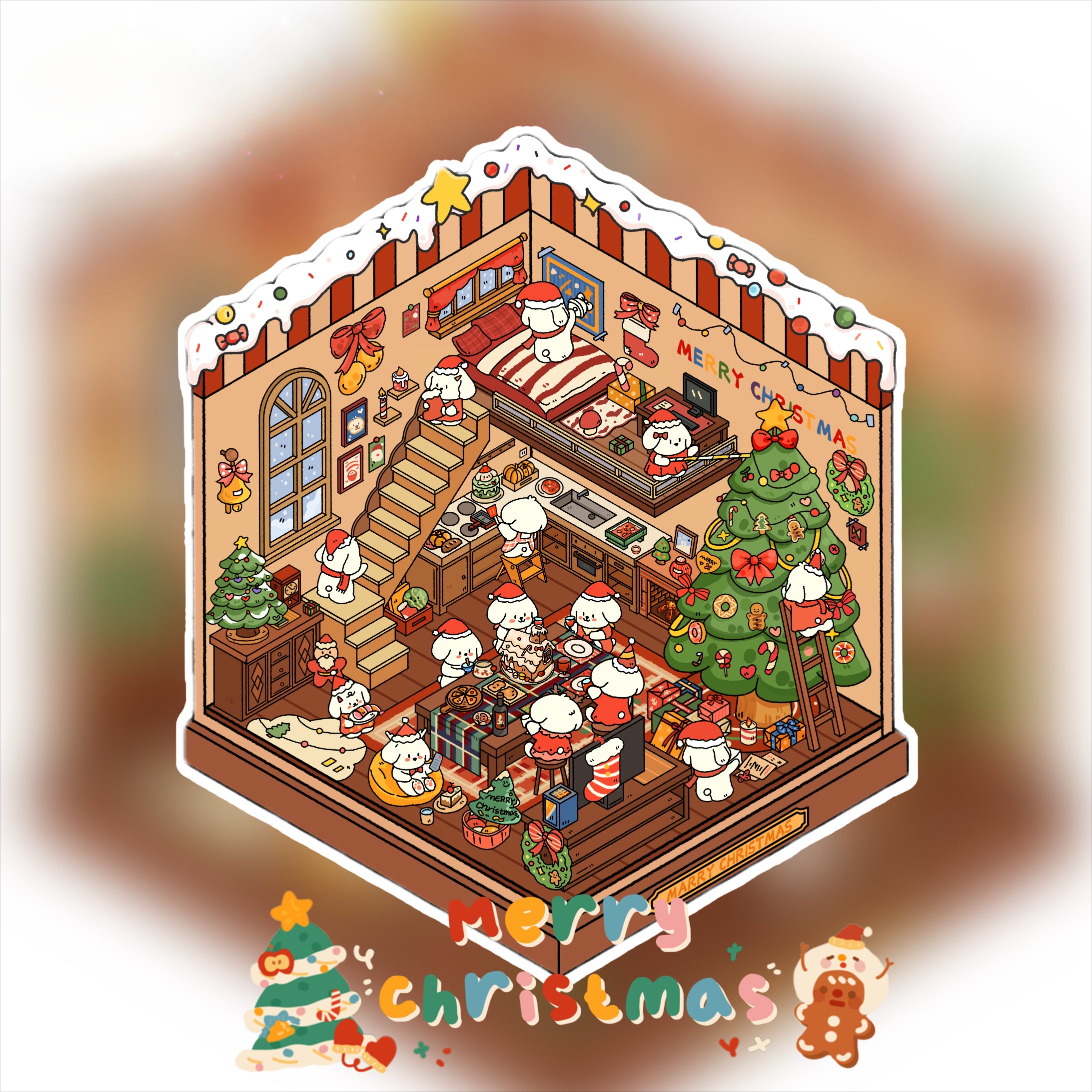 Christmas Theme | Scene Time 1.0 Series, Sticker Scene, 3D Miniature ...