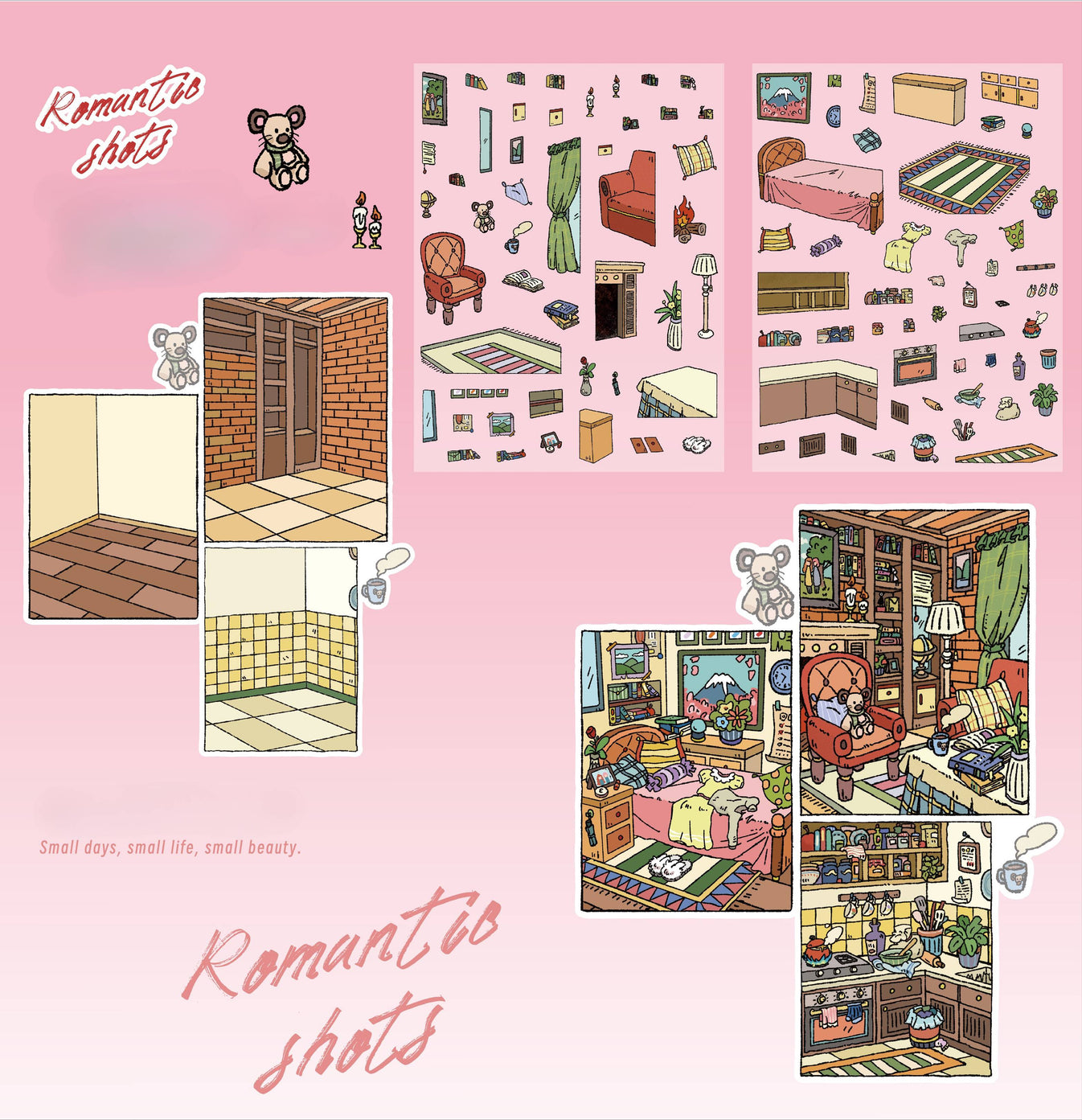 Romantic Corner | Scene Time 8.0 Series, Sticker Scene, 3D Miniature ...