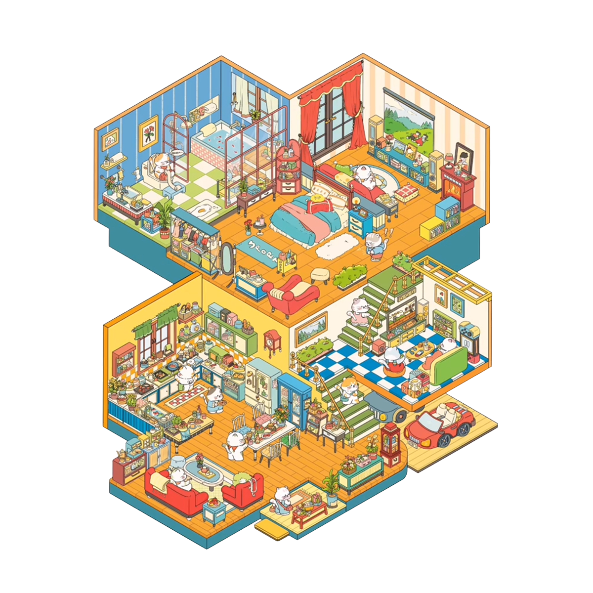 Miniature Scene Sticker - YYBB ART SHOP