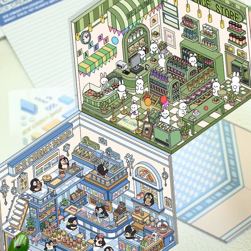 Scene World 3.0 Series, 3D Miniature Scene Stickers, stress-relief DIY ...