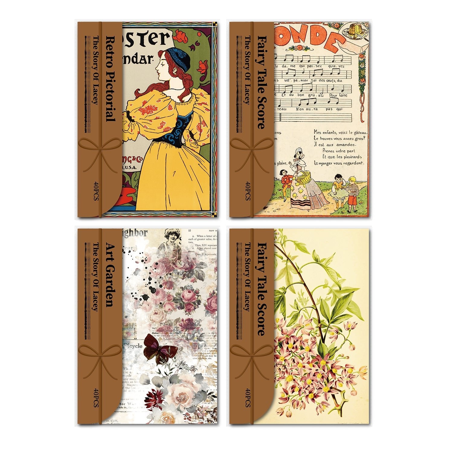The Story Of Lacey Series Scrapbook Paper, Junk Journal Paper, Collage ...